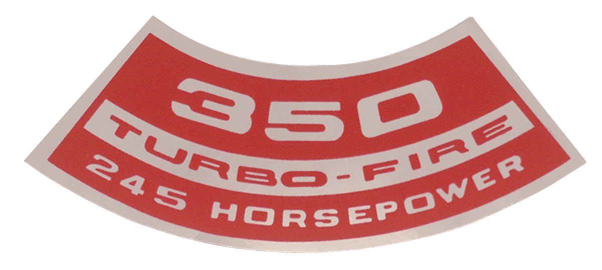 Air Cleaner Decal, Small Block, 350 Turbo-Fire, 245 HP, 1970-1971 ...