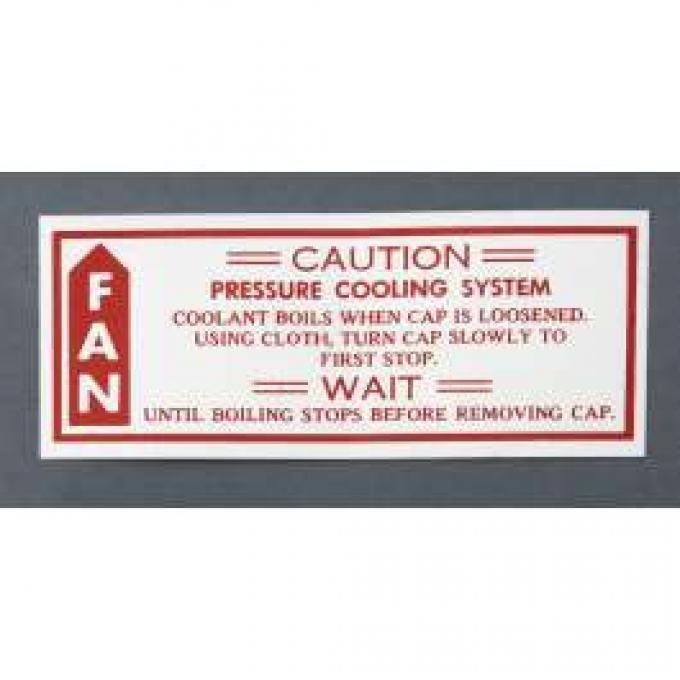 Camaro Caution Cooling/Fan Decal, 1979-1980