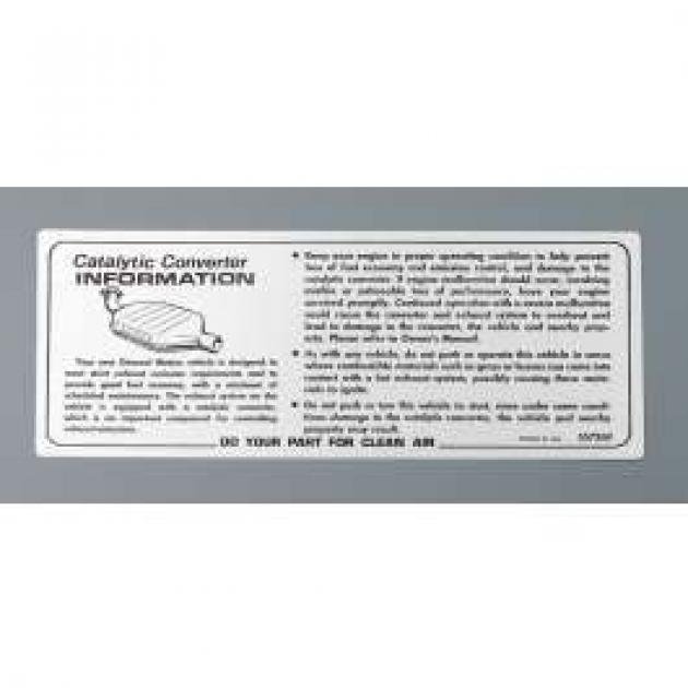 Camaro Catalytic Converter Instructions Decal, 1975-1978 | Camaro Depot