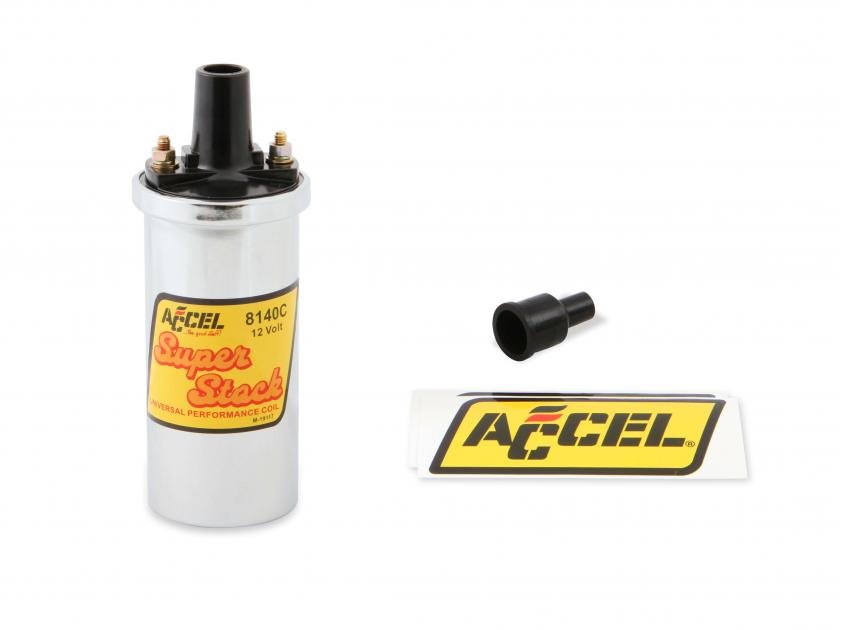 Accel Ignition Coil, Chrome, 42000v 1.4 Ohm Primary, Points, Good Up to ...