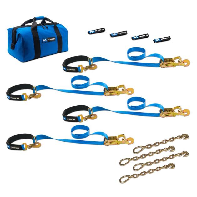 Race Ramps Super Pack 2 Tie-Down Strap Kit with Integrated Axle Straps ...