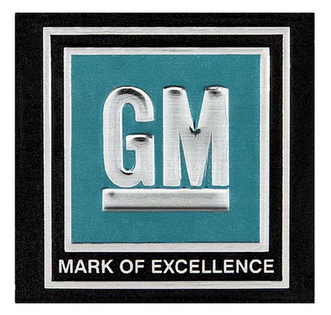1966-67 GM Mark of Excellence, Seat Belt Decal, Aqua, Each | Camaro Depot