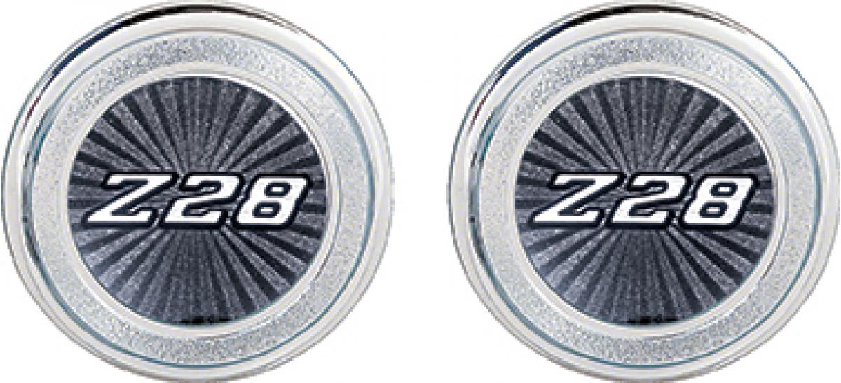 1980-81 Camaro Z28, Interior Door Panel Emblems, Black, Pair | Camaro Depot
