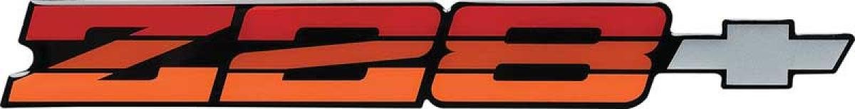 1985-86 Camaro,"Z28" Rear Panel Emblem, Tri-Color Red, Each, GM ...