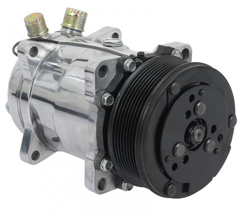 OER Sanden 508 Style A/C Compressor w/ 8-Rib Serpentine Clutch Pulley ...